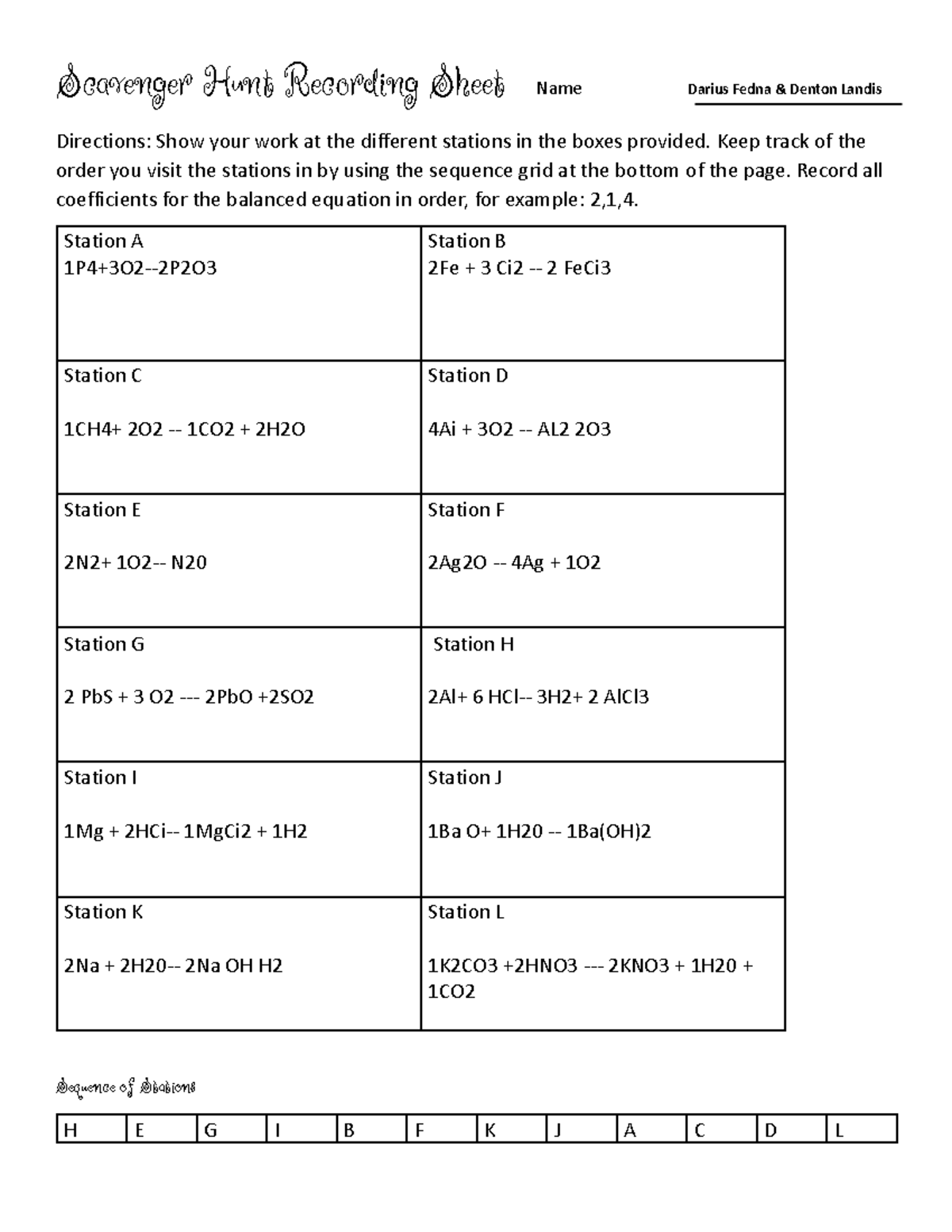 Scavenger Hunt Recording Sheet.docx - Scavenger Hunt Recording Sheet ...