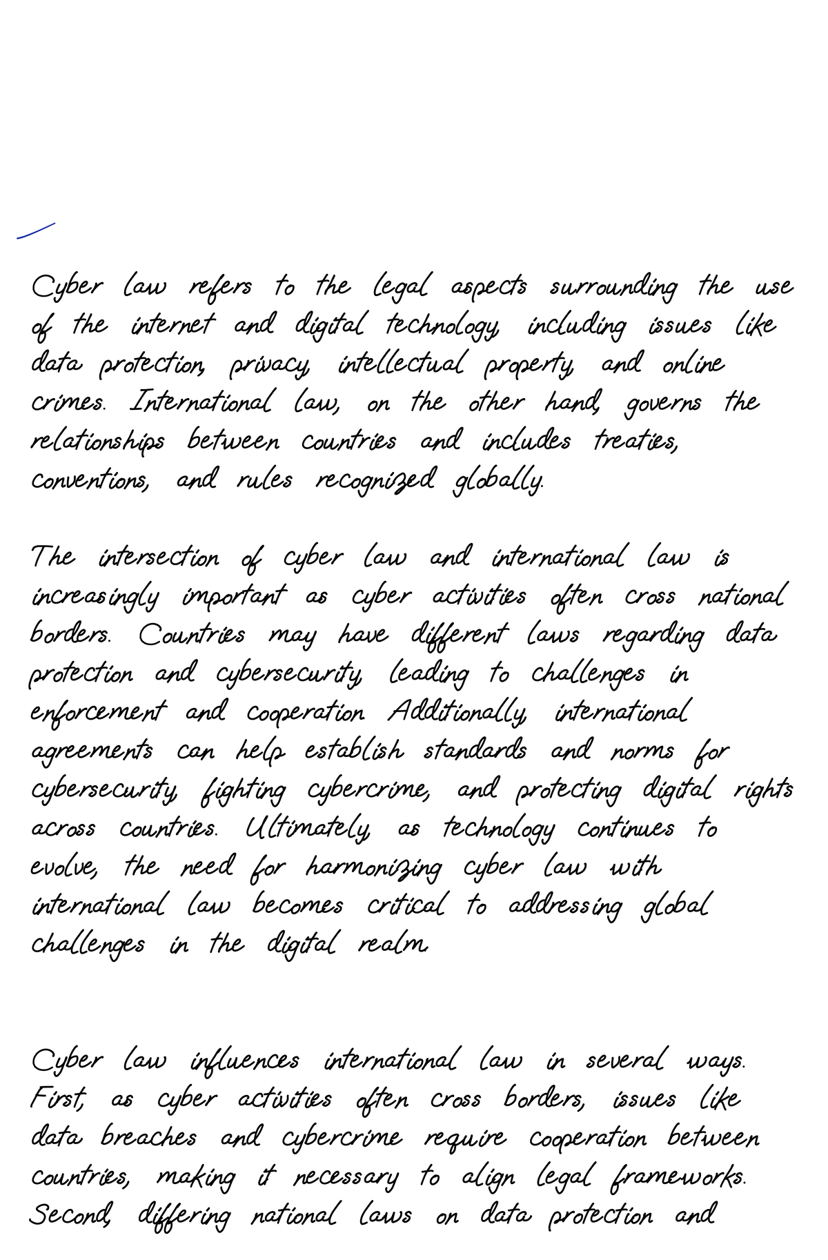 Cyber law - International law, on the other hand, governs the ...