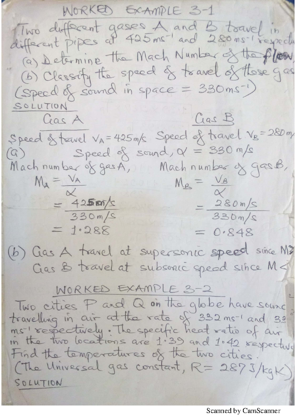 Fluid Dynamics II: Worked Examples and Solutions for MEE 443 - Studocu