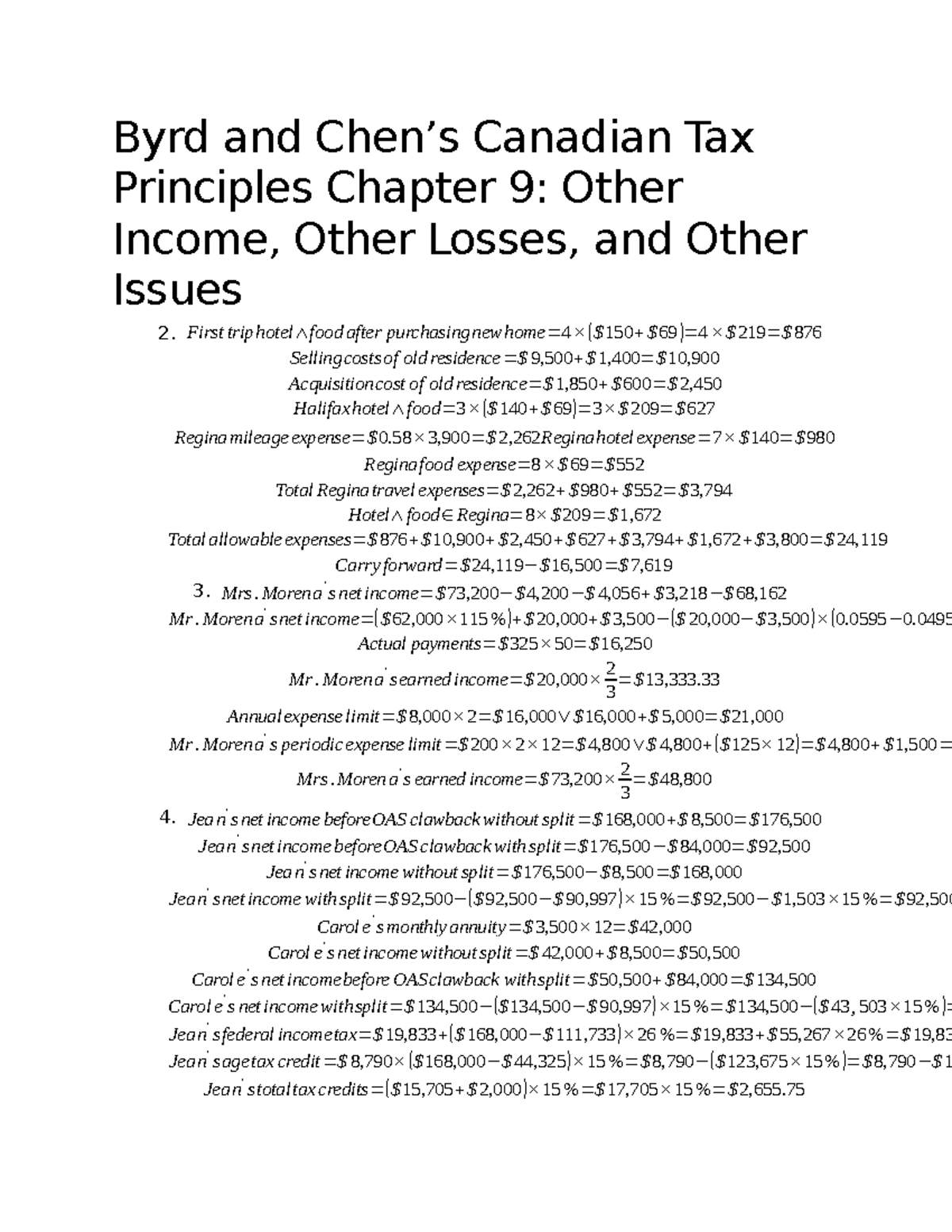 Byrd and Chen Chapter 9: Other Income & Losses Practice Materials - Studocu