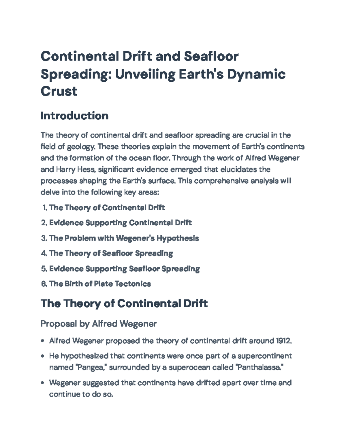 Continental Drift & Seafloor Spreading: The Dynamic Earth (Geology ...