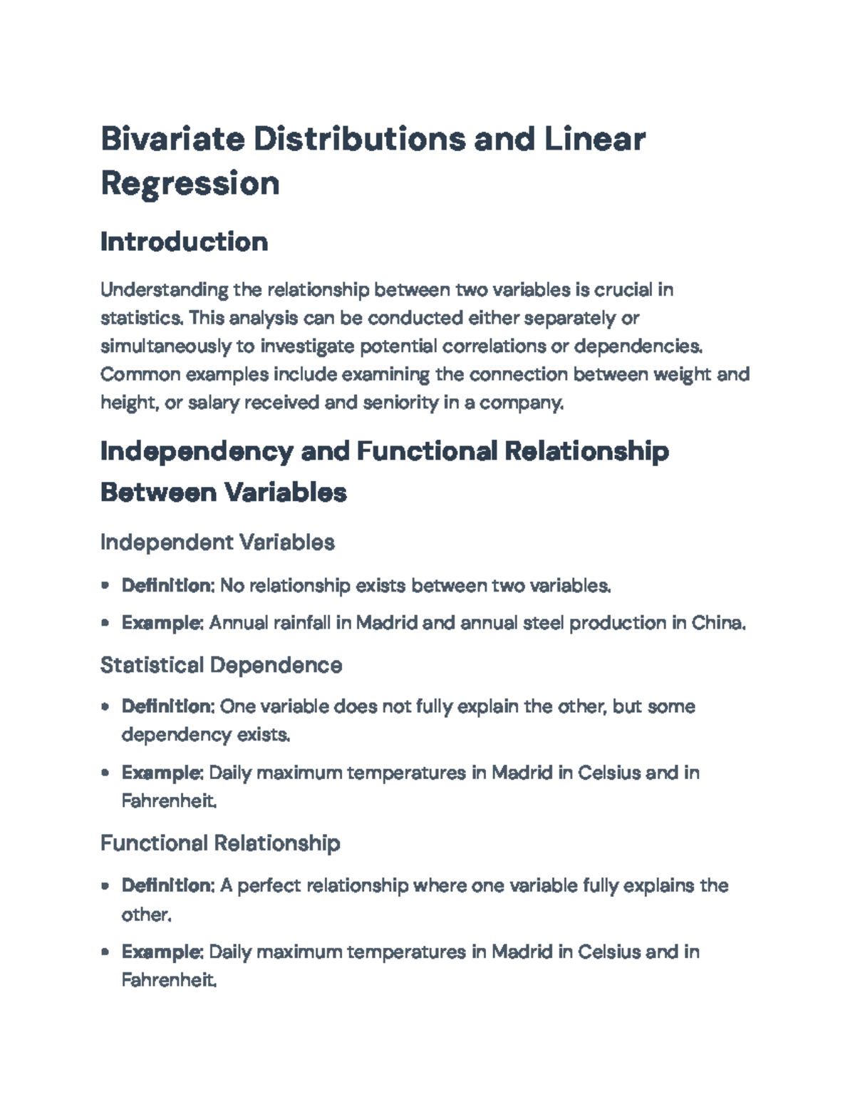 Bivariate Distributions & Linear Regression Analysis: A Detailed ...