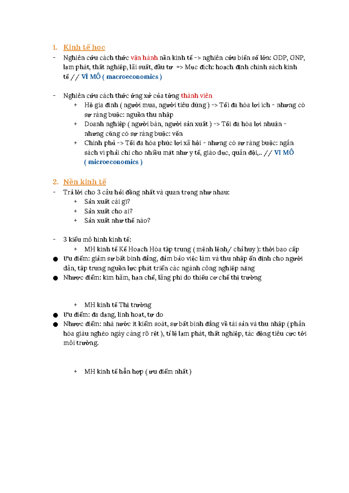 KINH TẾ VI MÔ - BUỔI 1 - aaaaaaaaaaaaaaaaaa - 1. Kinh tế học Nghiên cứ ...