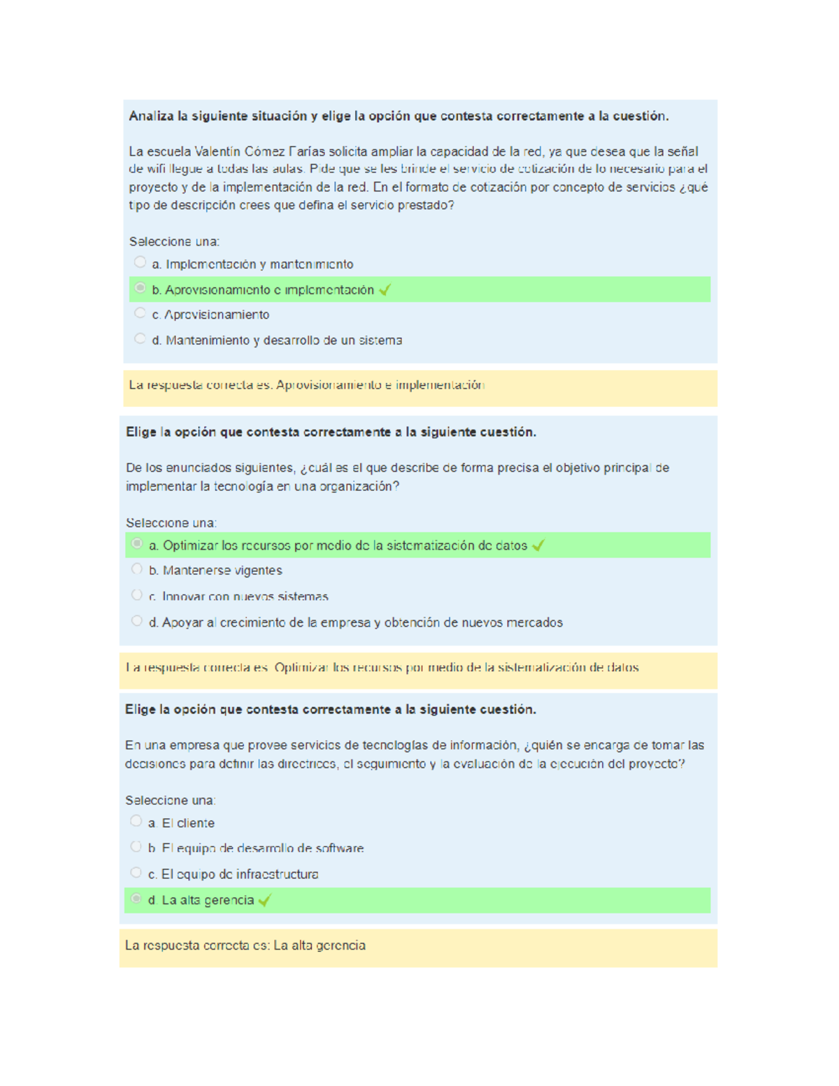 EA1. Identificación de implementación de proyectos de TI - Emanen 1er intento - Studocu