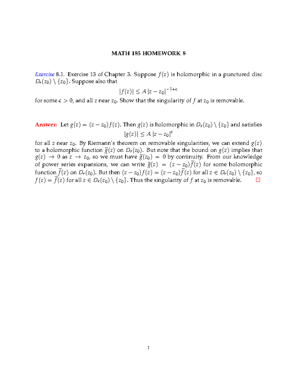 MATH 185 Final Homework Solutions - Exercises from Chapter 3 - Studocu