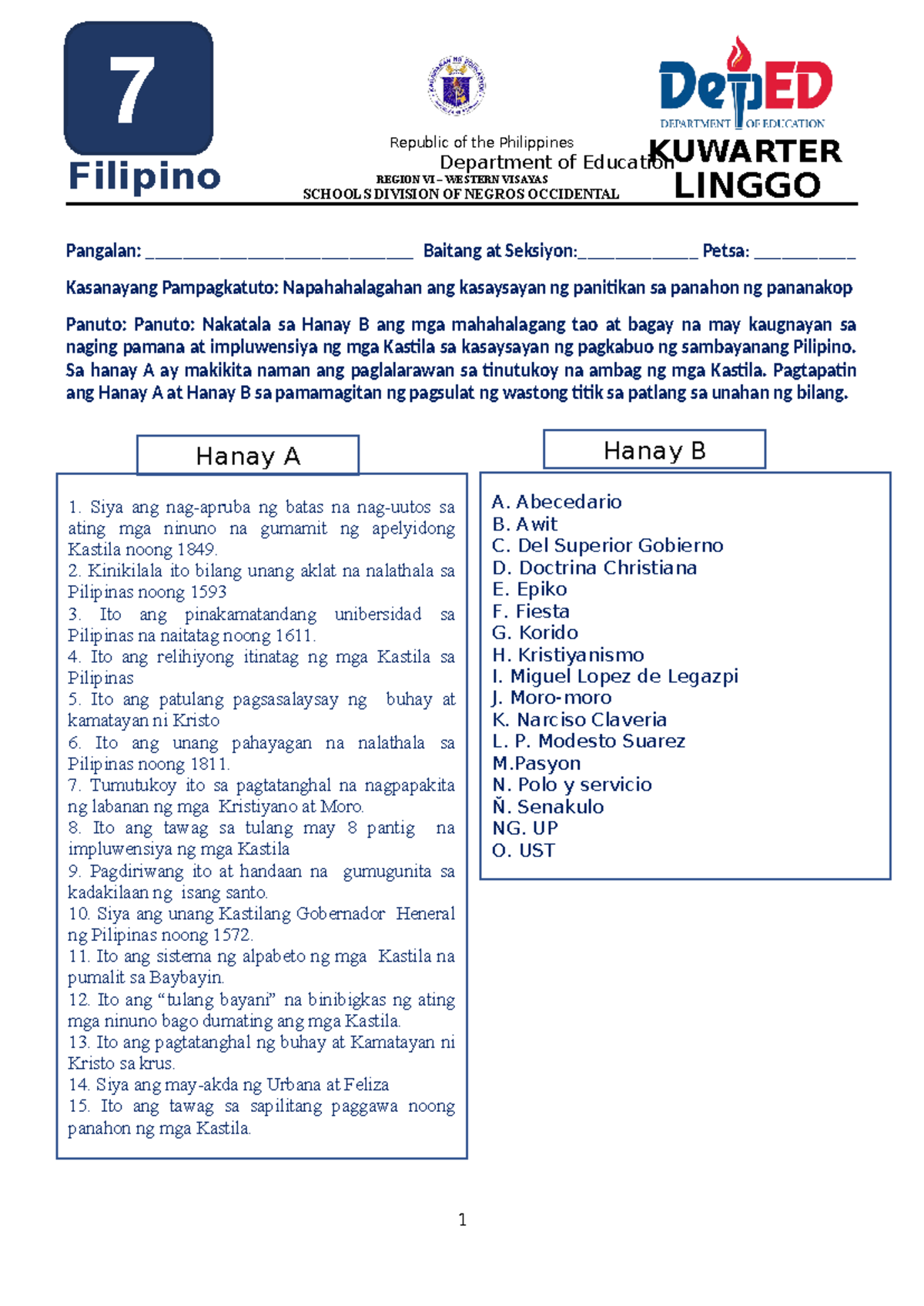 Filipino 7 Q3 W3 - Republic of the Philippines Department of Education ...