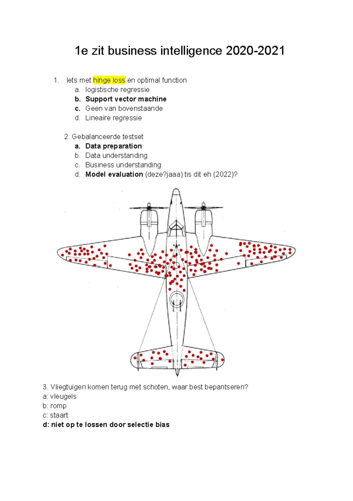 1e Zit Business Intelligence 2020-2021: Exam Review Notes - Studocu