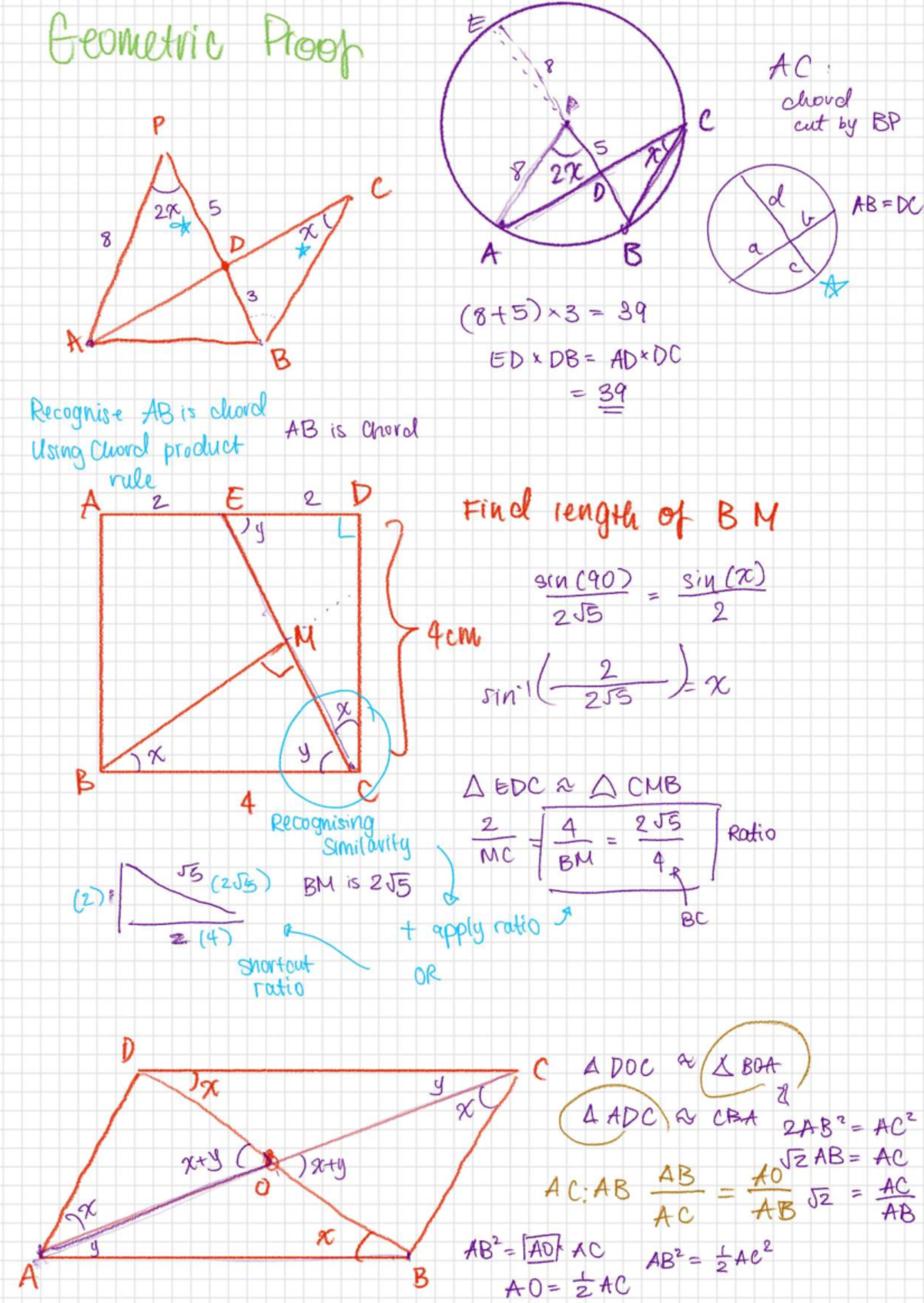 Geometric Proof Solutions/Notes E 8 AC: Chord and Ratio Analysis - Studocu