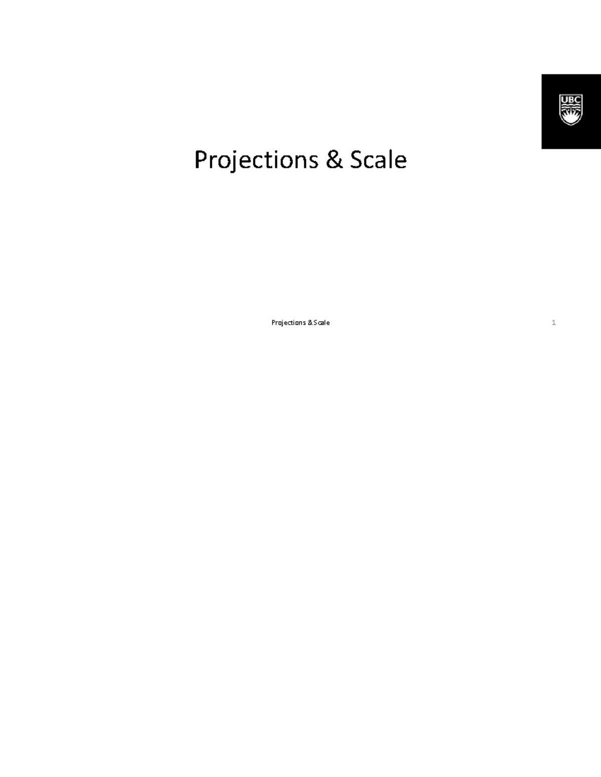 Projections & Scale - Lecture 3 (Course Code: Proj 101) - Studocu
