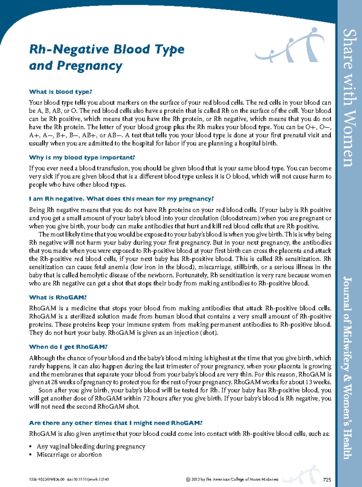 Rh negative blood pregnancy - Share with Women Rh-Negative Blood Type ...