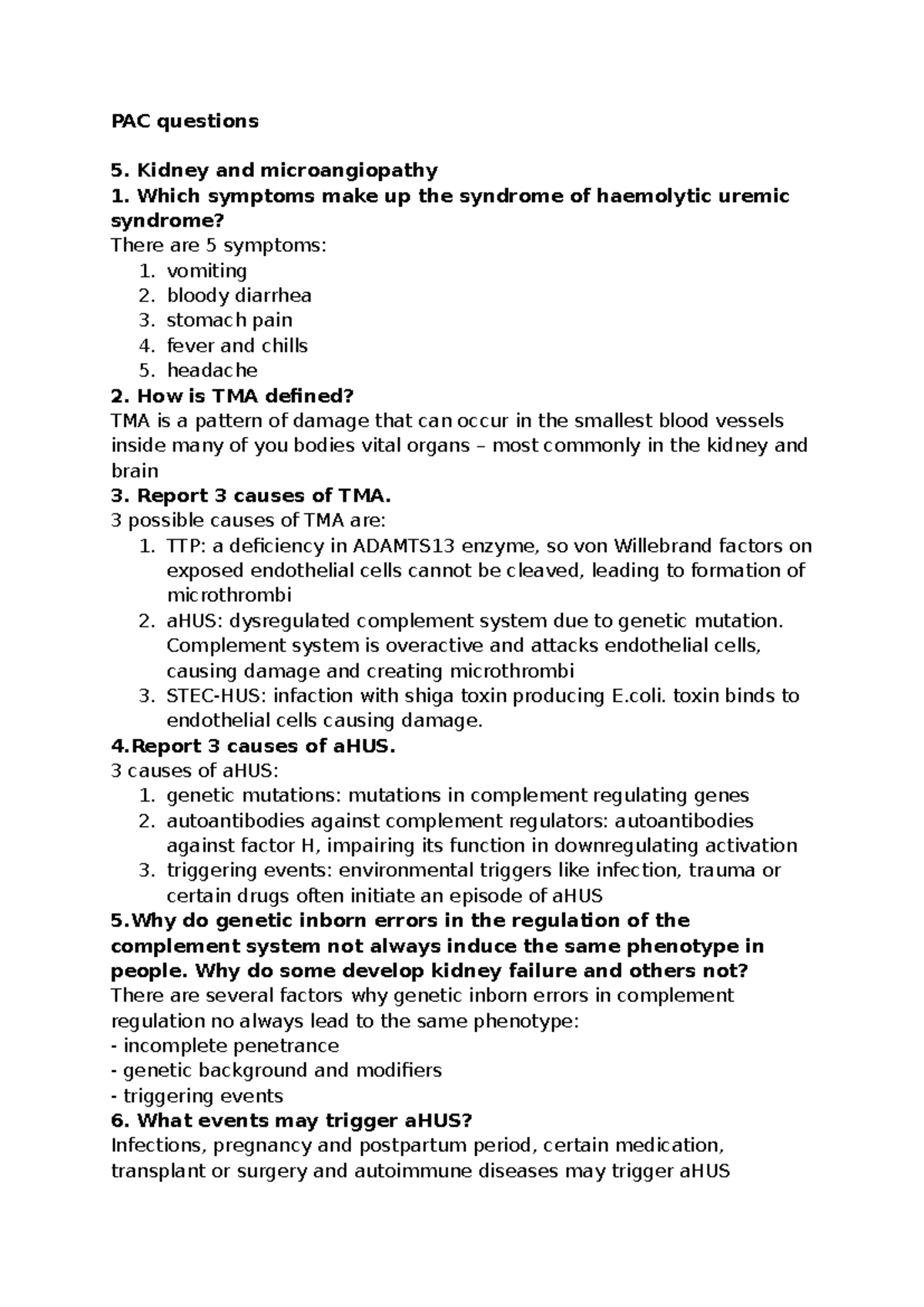 PAC Questions and Answers: Understanding Kidney, Sepsis, and Heart ...