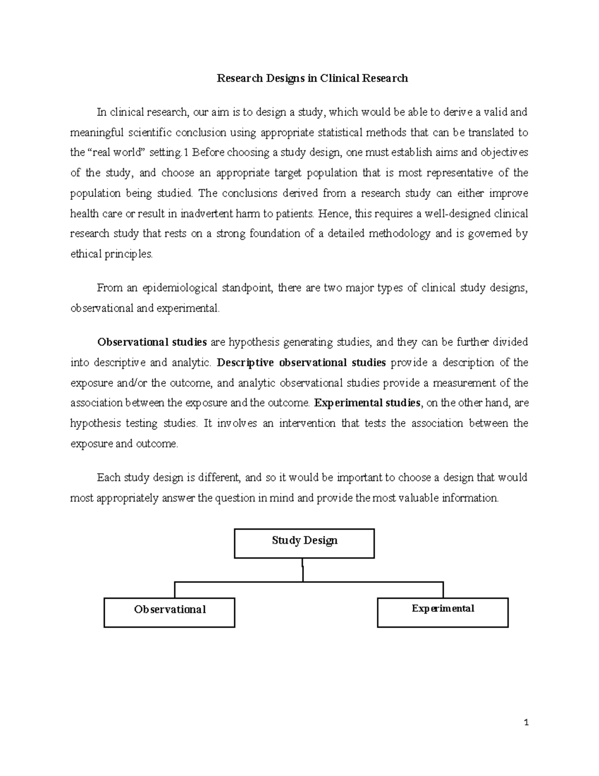 Clinical Research Designs: Observational & Experimental Approaches ...