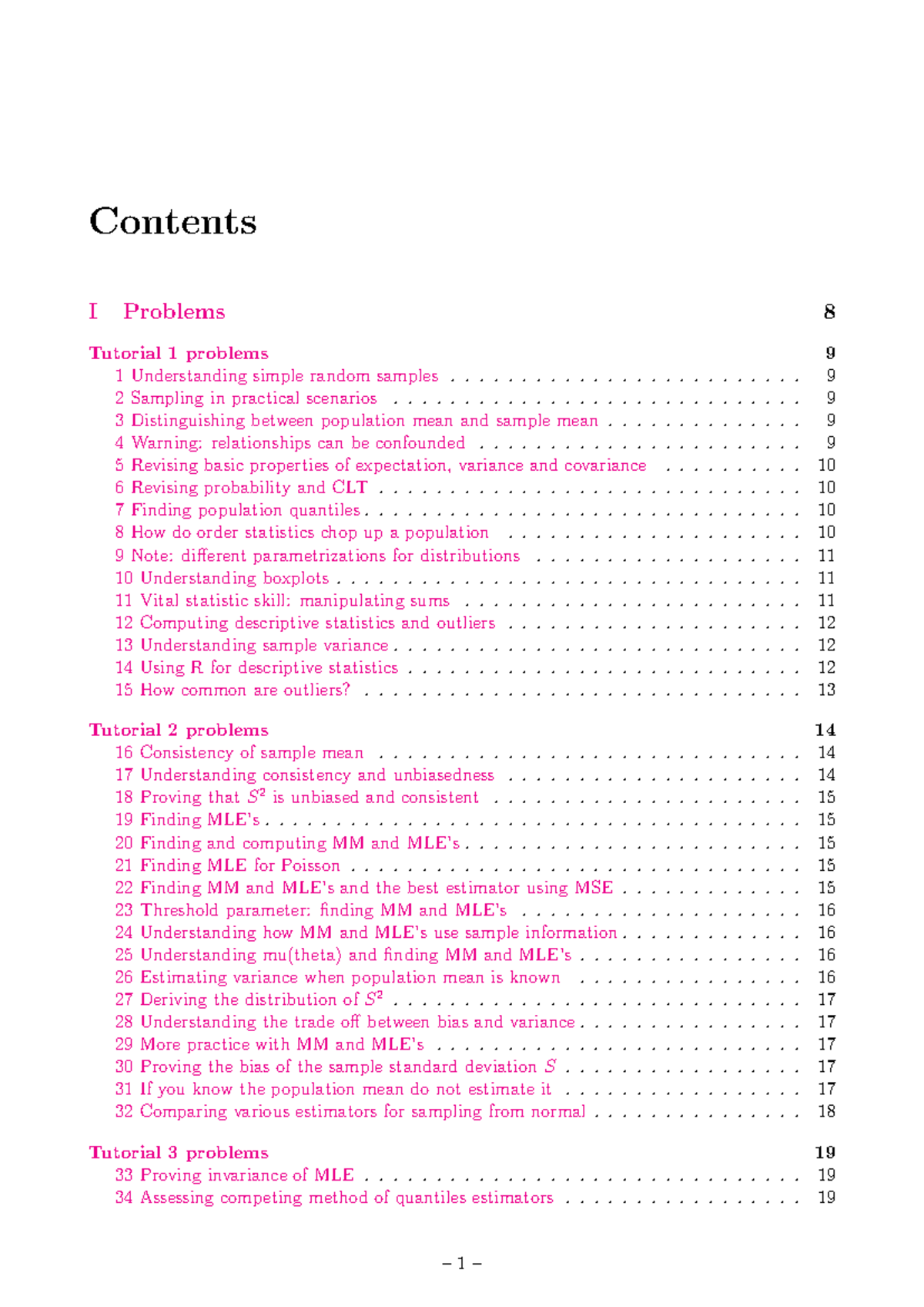 Tutorial Questions Statistics (STAT 101) - Studocu