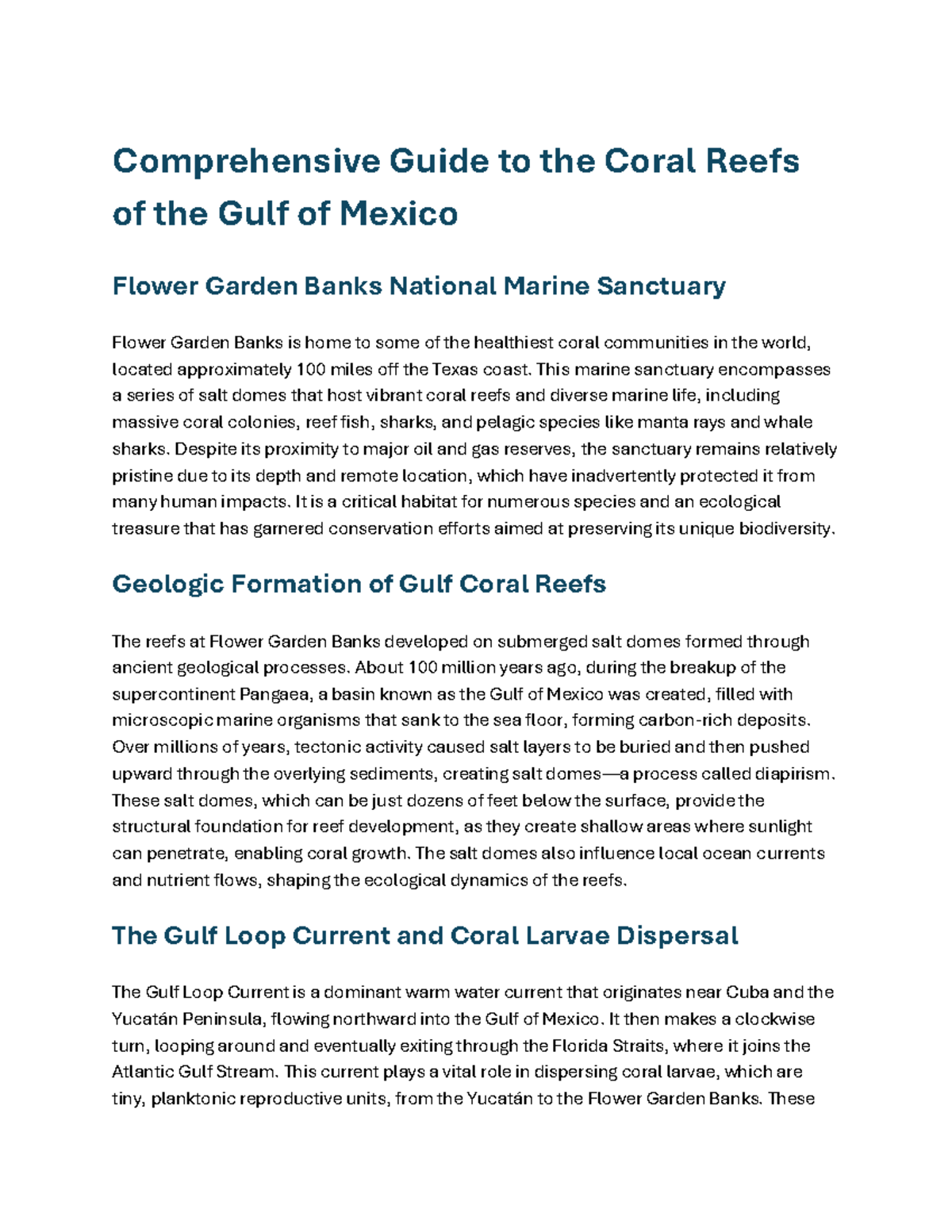 Coral Reef Reading Assignment: Insights on Gulf of Mexico Ecosystems ...