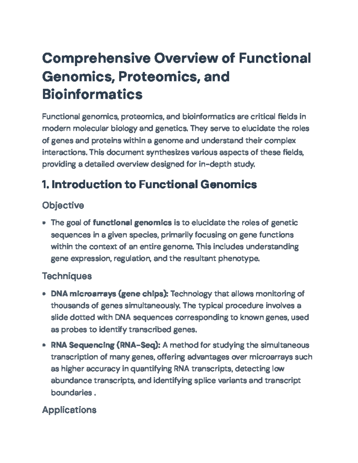 Functional Genomics, Proteomics & Bioinformatics Overview: Key Insights ...