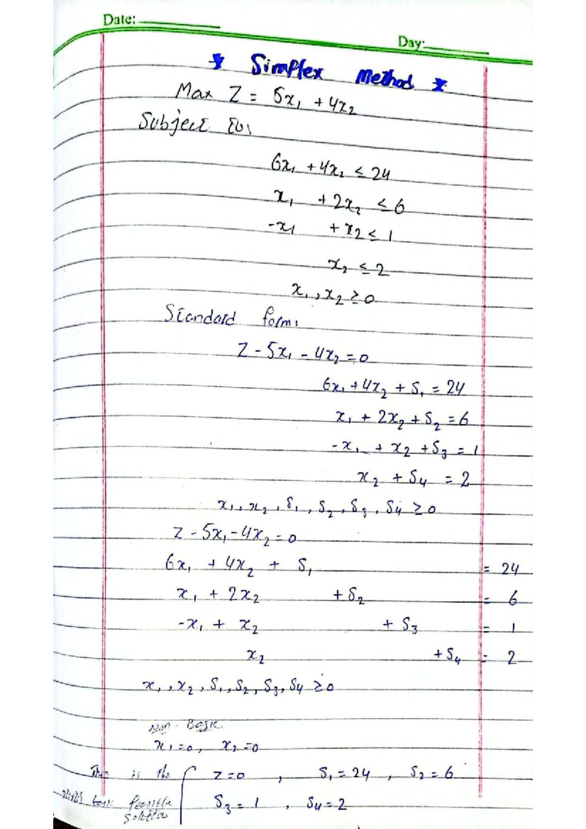 Simplex Method for LPP: Max Z Optimization Techniques - Studocu