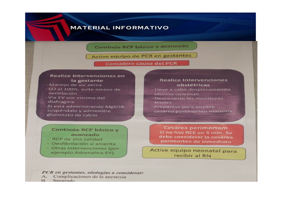 Algoritmo RCP en Gestantes: Intervenciones y Manejo de Emergencias ...