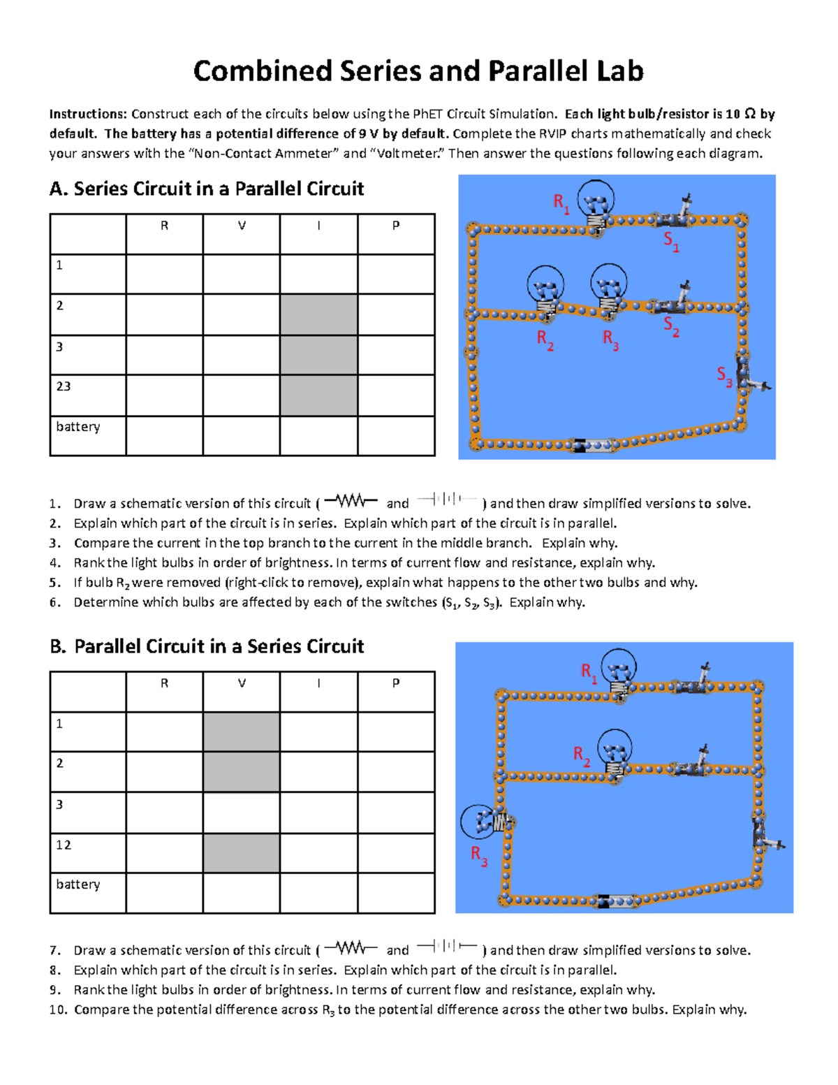 24-03-Combined Series and Parallel Circuit Lab Instructions - Studocu