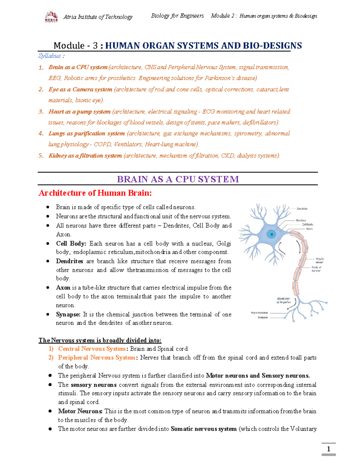 M3 - Human Organ Systems & Biodesign: Engineering Insights and ...