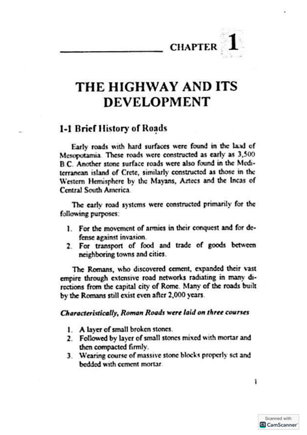 CHAPTER 1: THE HIGHWAY AND ITS DEVELOPMENT - A Historical Overview ...