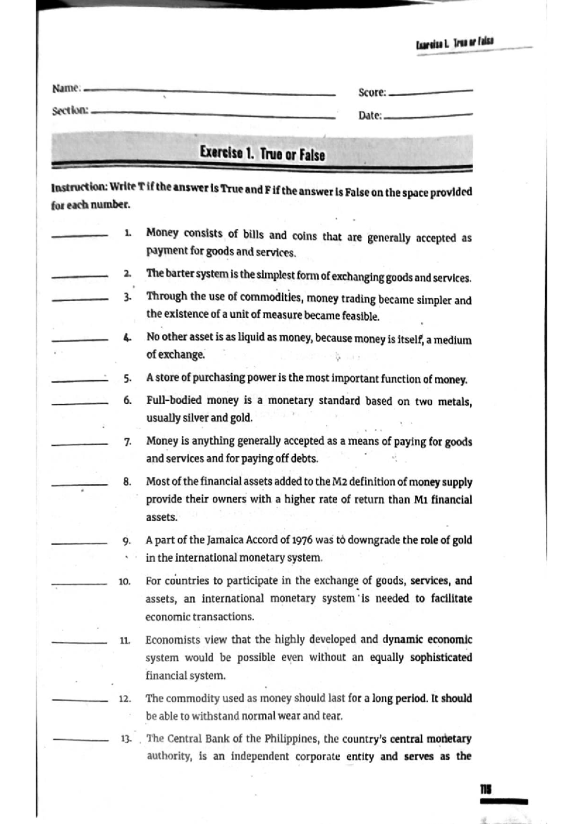 Chapter 3 Finmar: True/False & Multiple Choice Exercises - Studocu