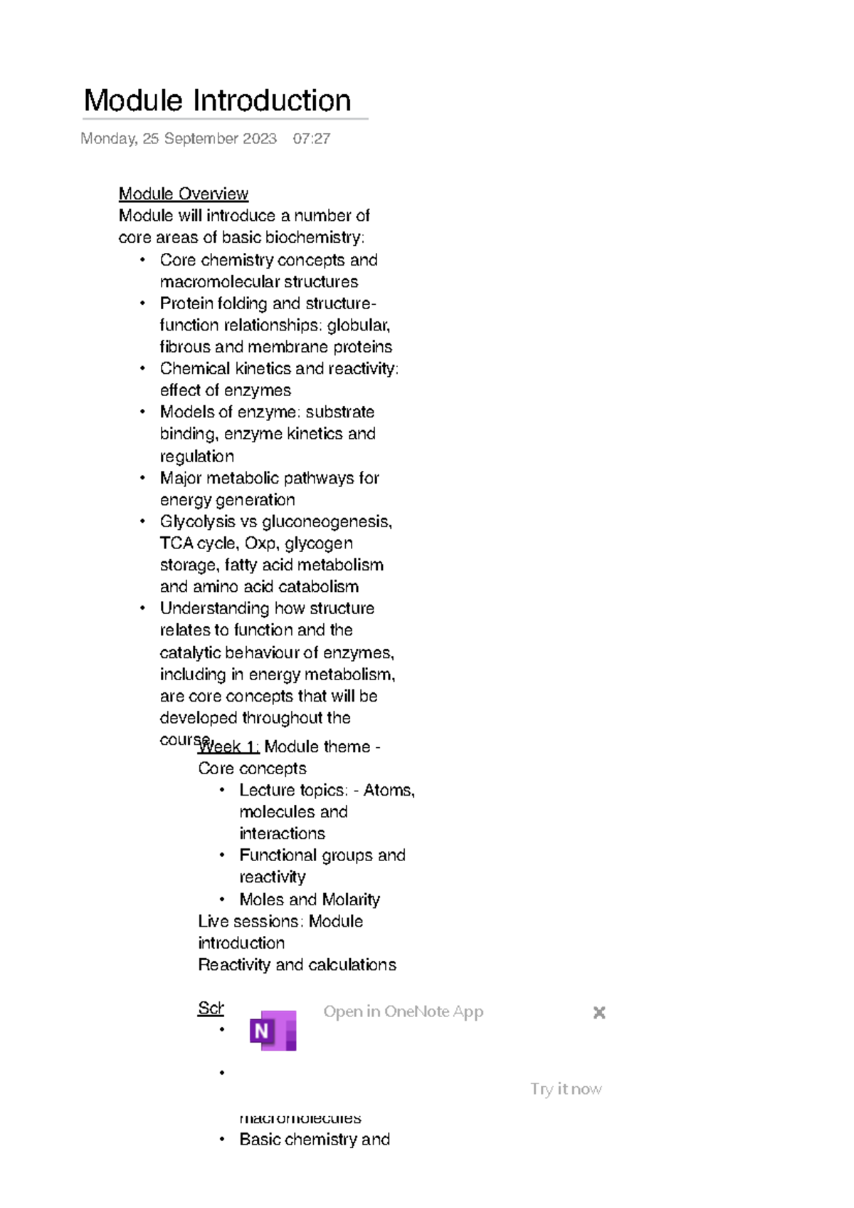 Biochemistry - Documents consisting of lecture notes for selected ...
