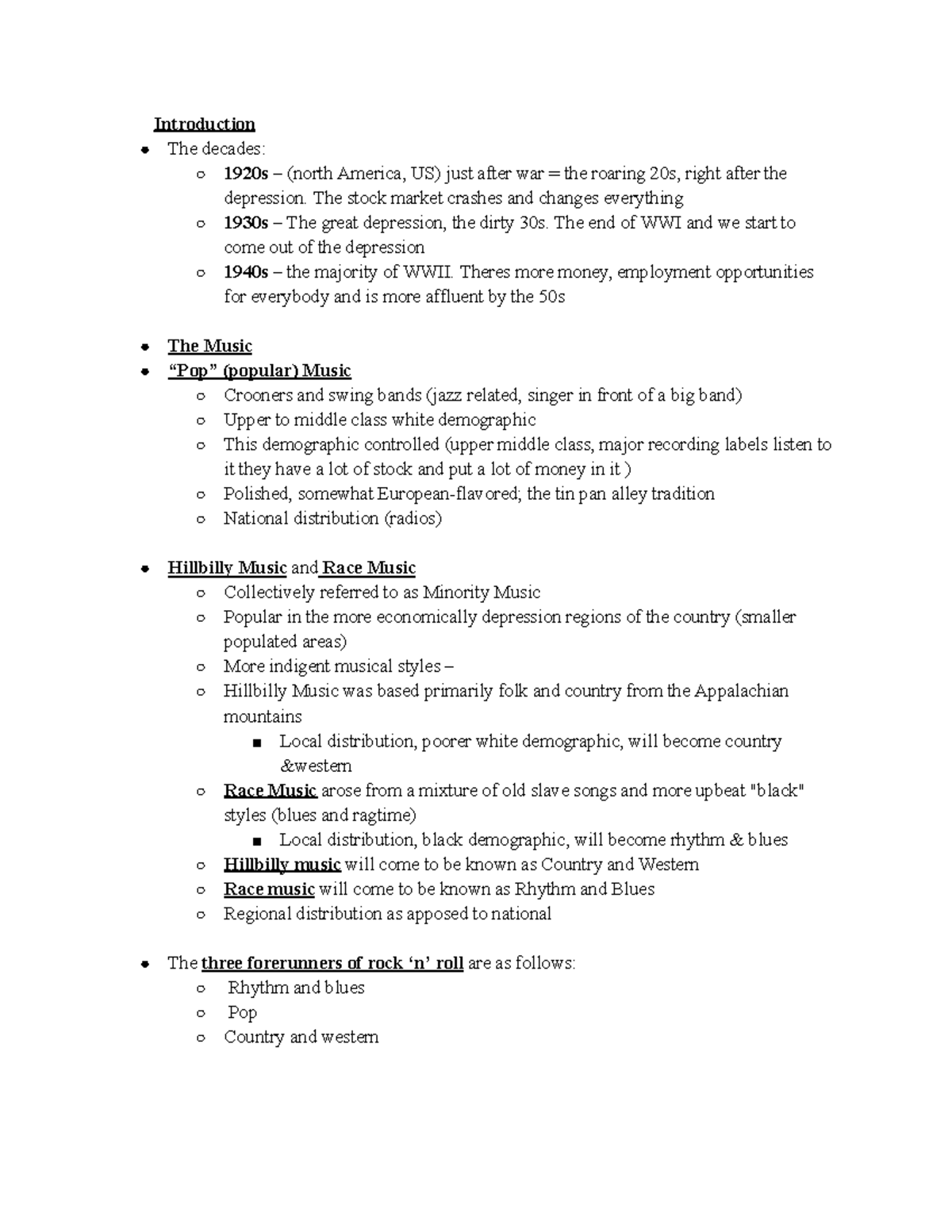 Chapter 1: Rock Music Evolution (1920s-1960s) - Course Code: MUS101 ...