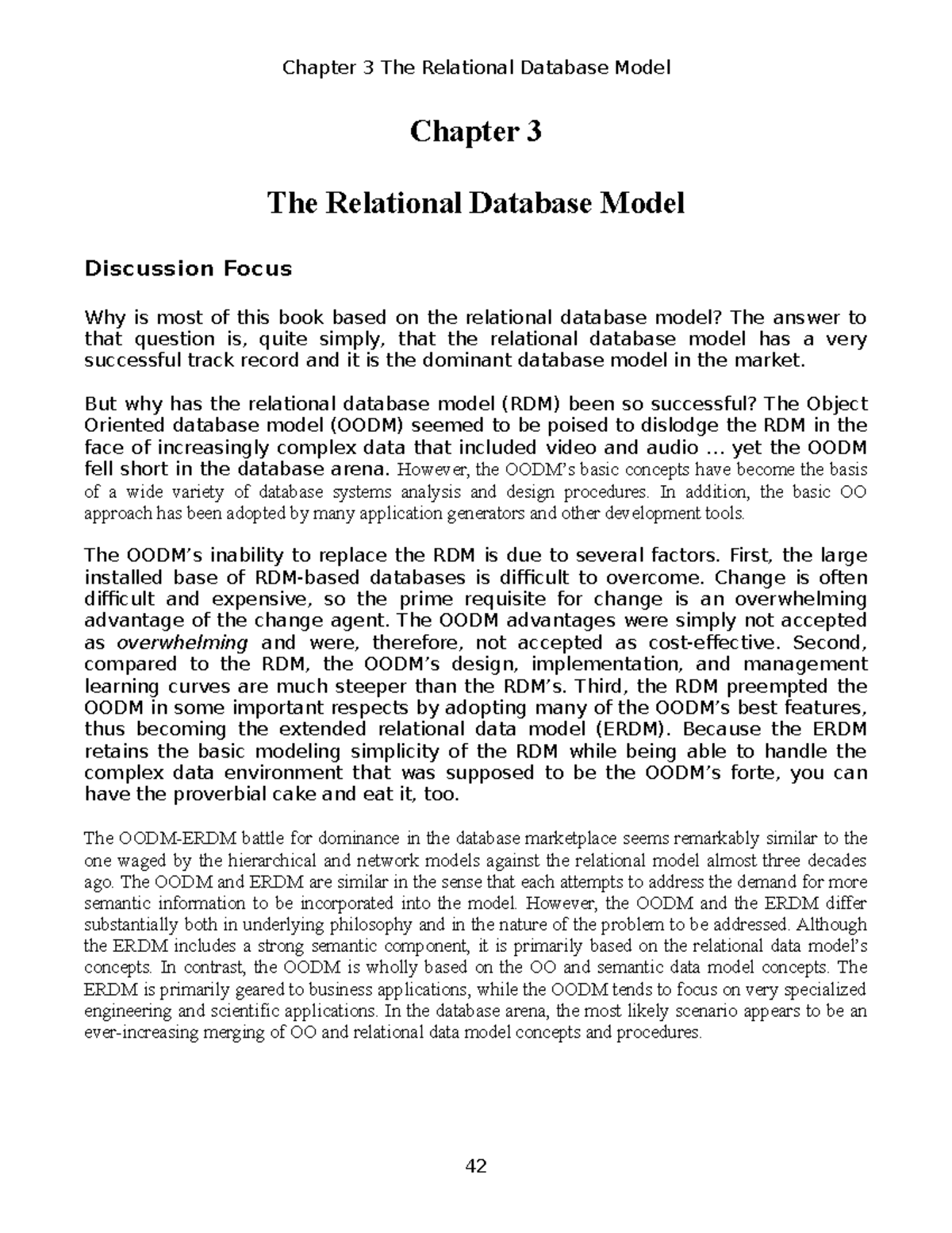 Im Ch03 Relational Db Model Ed13 Chapter 3 The Relational Database Model Discussion Focus Why