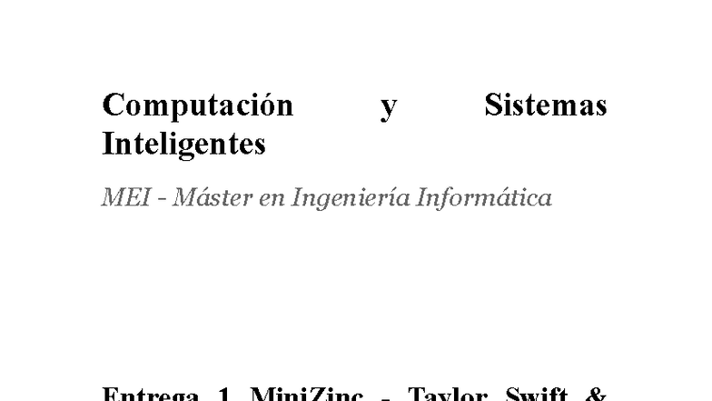 MiniZinc Model for Tour Optimization - MEI Master's Project - Studocu