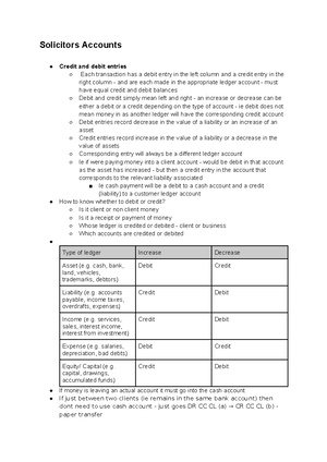 Solicitors' Account notes - Chapter 2 - double entry bookkeeping ...