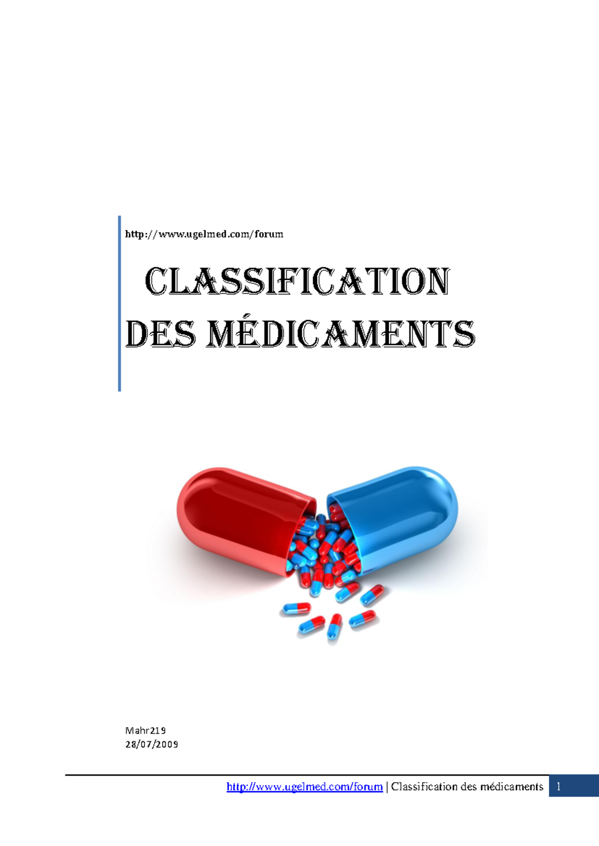 Classification des Médicaments - Notes de Cours (CMED 101) - Studocu