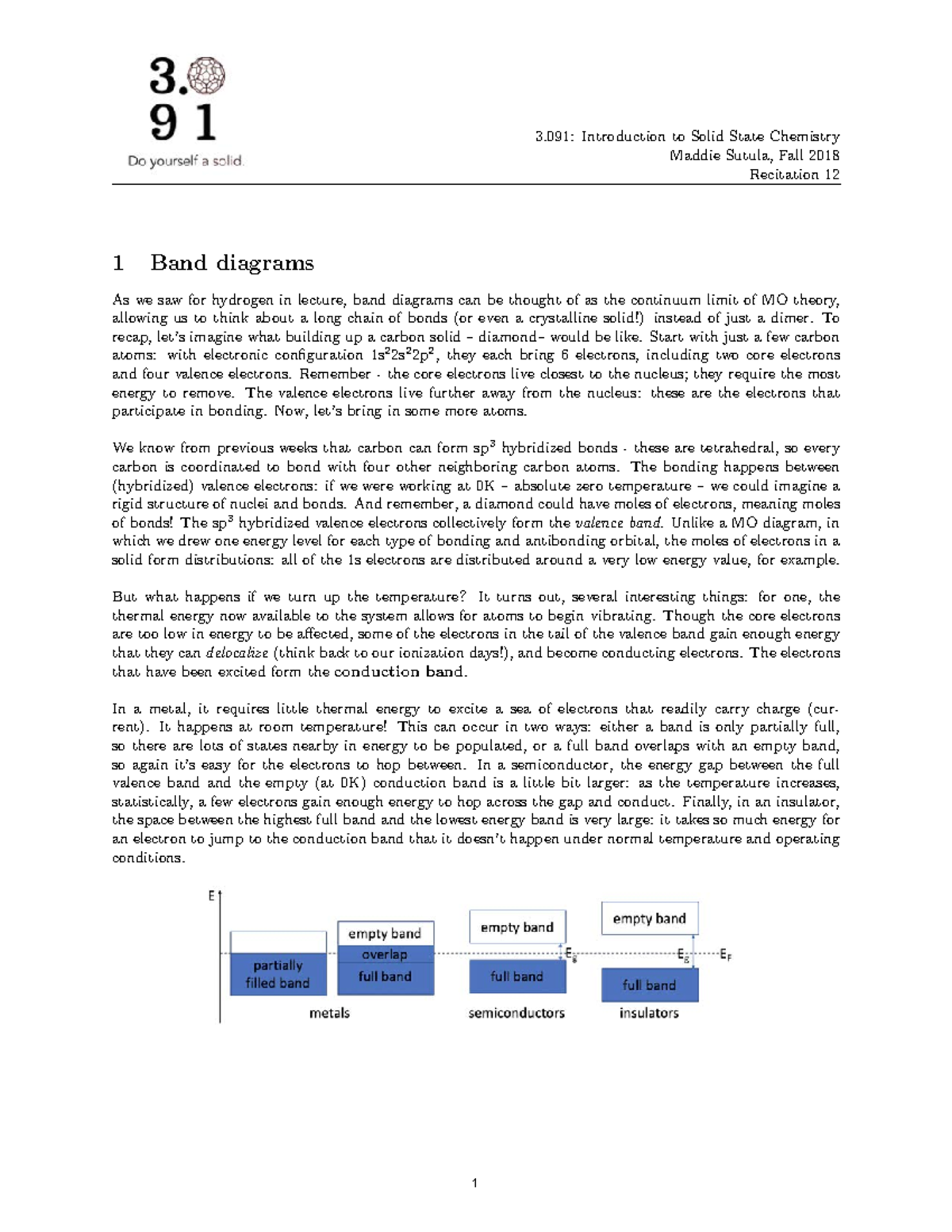 band diagrams, semiconductors, and doping - 1 3: Introduction to Solid ...