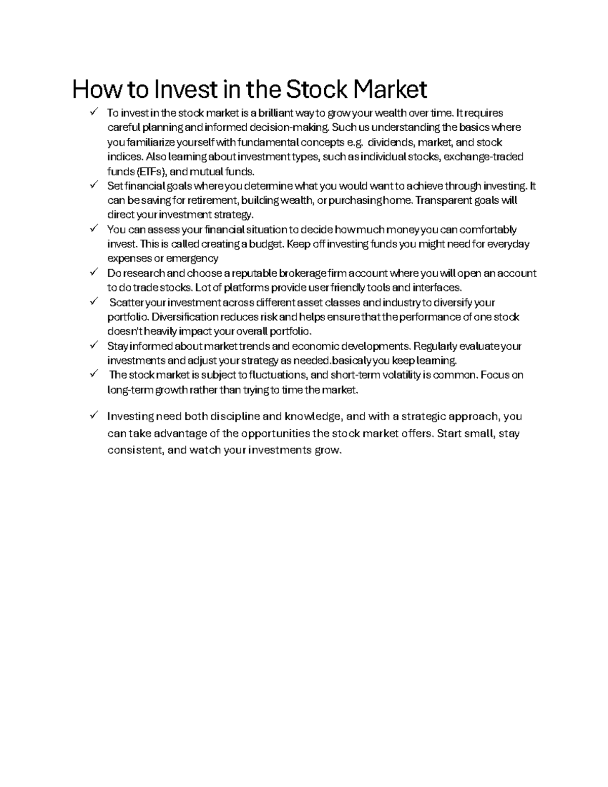 Investing Strategies in the Stock Market: A Guide (Doc 5) - Studocu