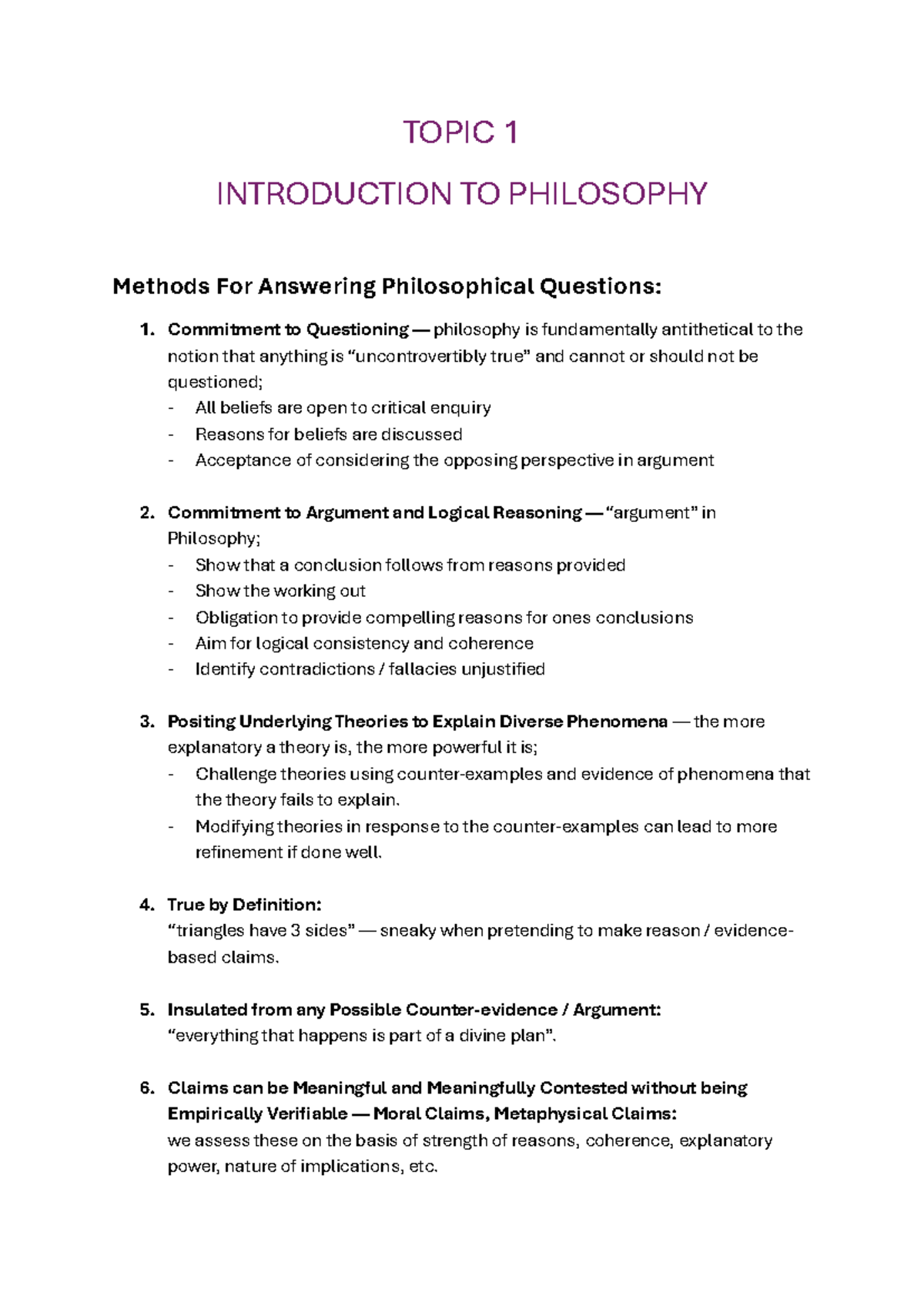 Phil114 — Term 1 Lecture Notes: Intro to Philosophy & Key Concepts ...