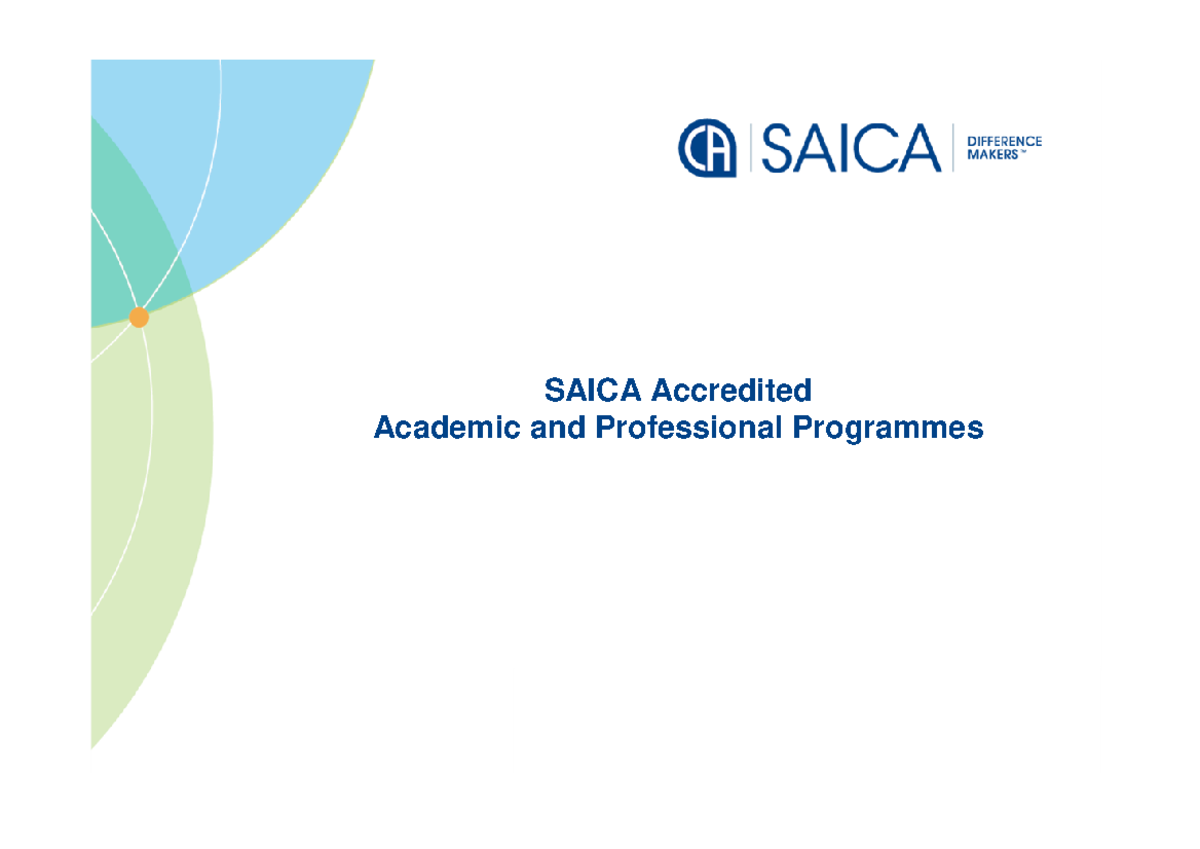 SAICA Accredited Programs List (CA(SA) & AGA(SA)) Updated 2024 - Studocu