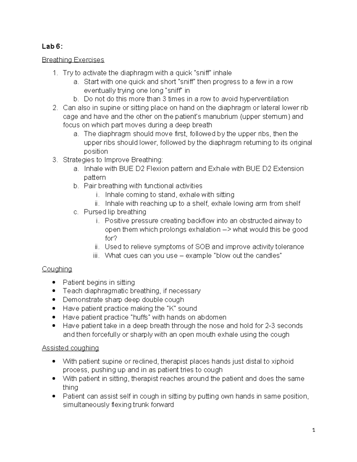 Post Thoracotomy Rehab: Breathing & Shoulder Exercises Guide - Lab 6 ...