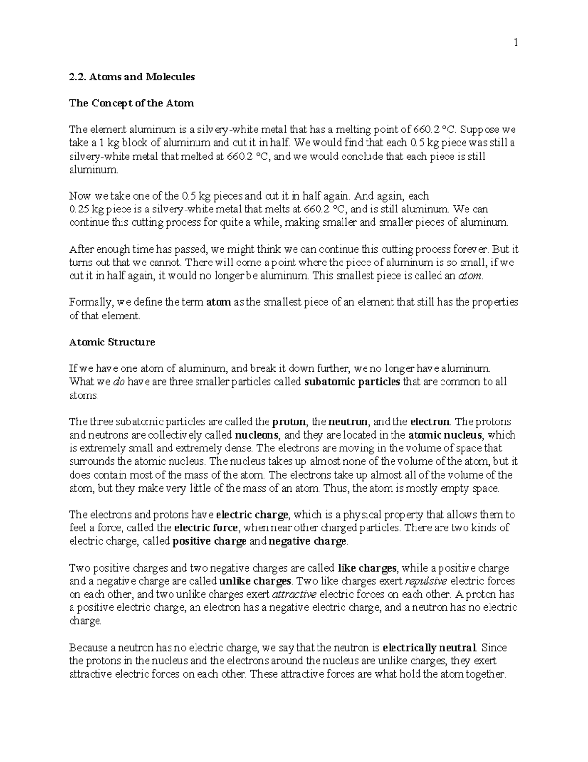 Introduction to Atomic Structure and Chemical Bonds: Concepts and ...