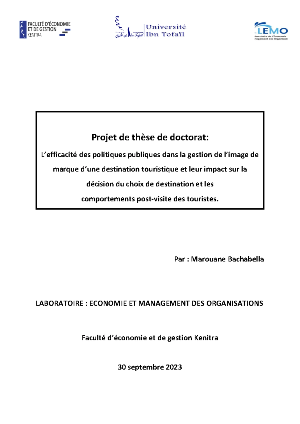 Entrepreneuriat féminin pfe Final Finalnouveau - Projet de fin d’étude En vue de l’obtention du ...