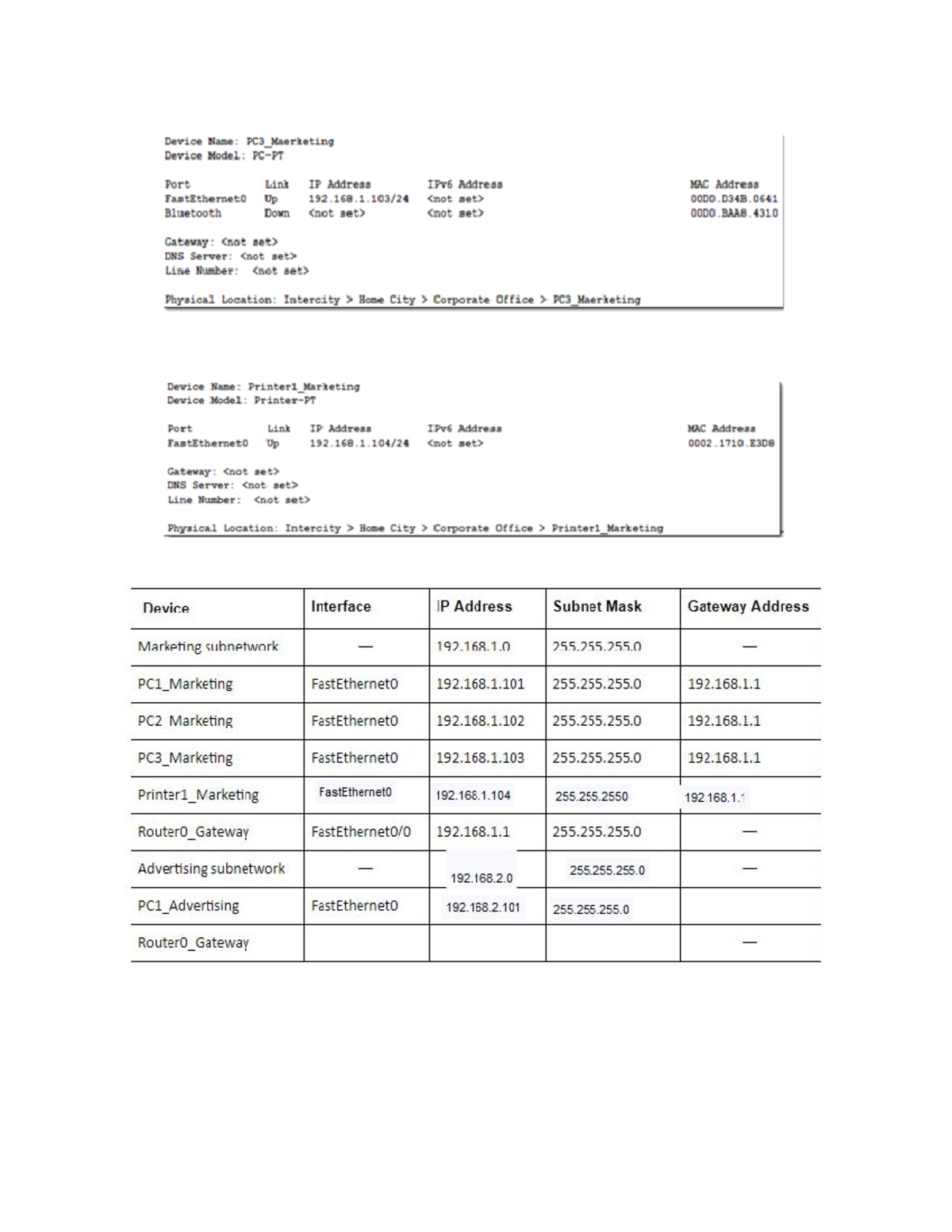 CYB 210 Module 2 Packet Tracer Activity Instructions and Guide - Studocu