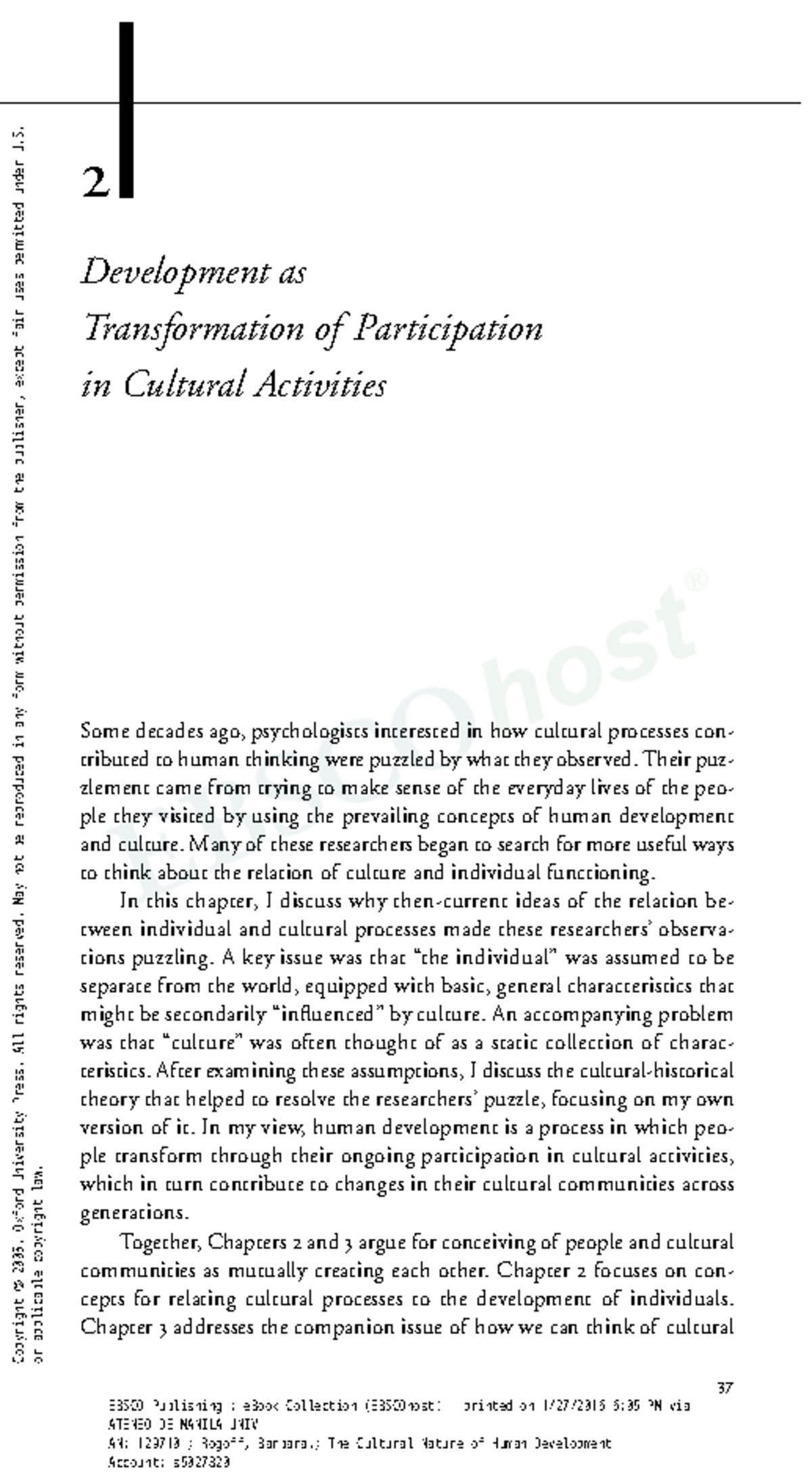 Development as Cultural Participation: A Study of Rogoff (2003) - Studocu
