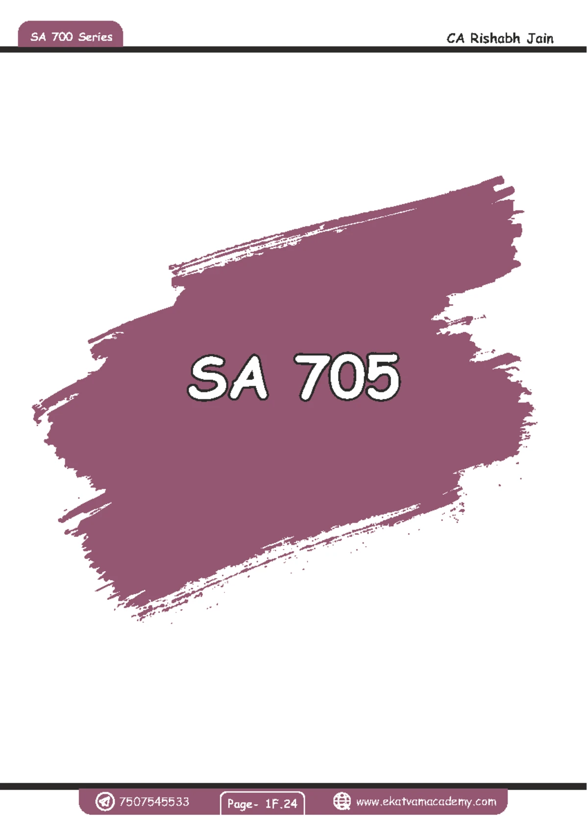 SA 705 - Modifications to Auditor's Opinion: A Detailed Overview - Studocu