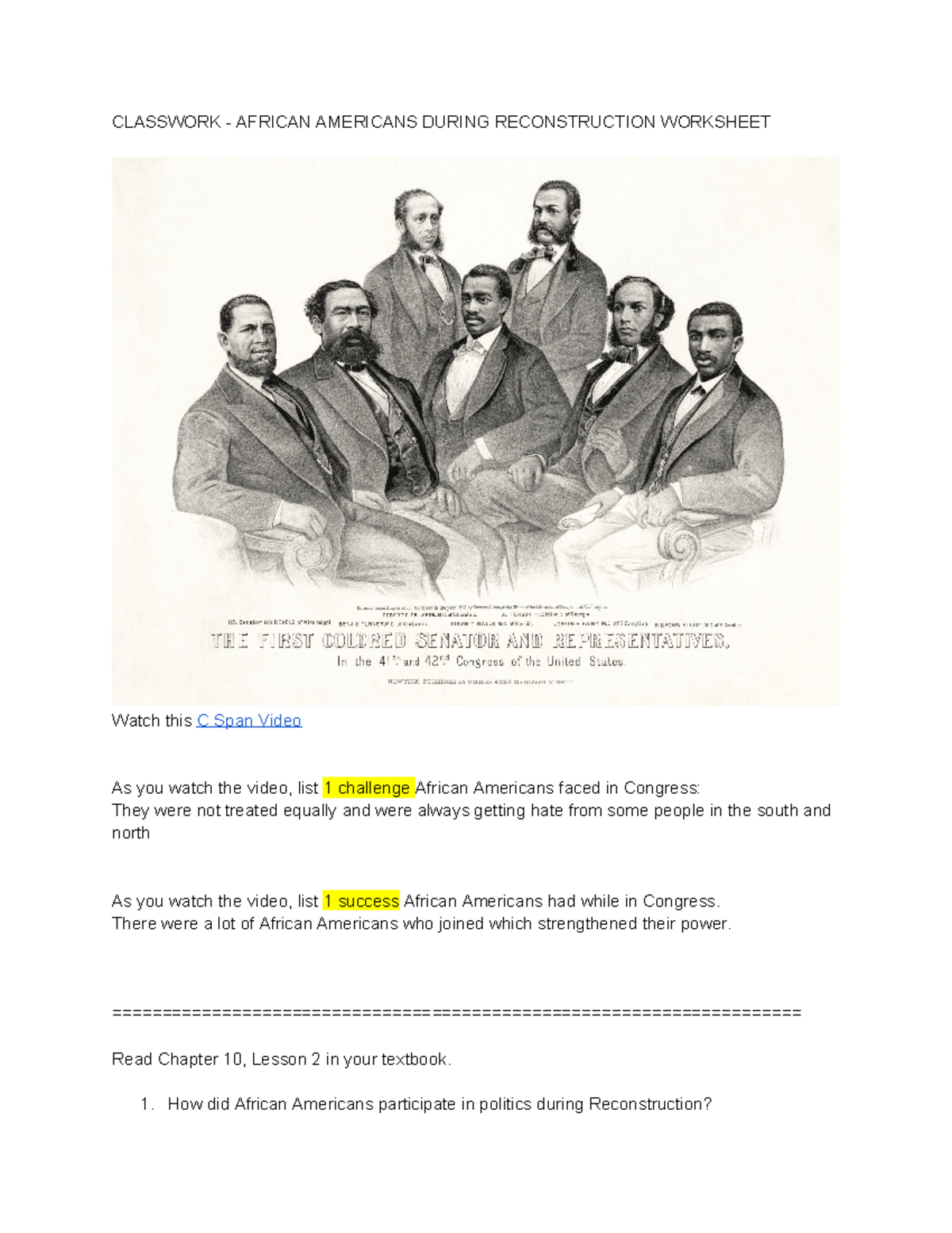 African Americans in Politics: Challenges and Successes During ...
