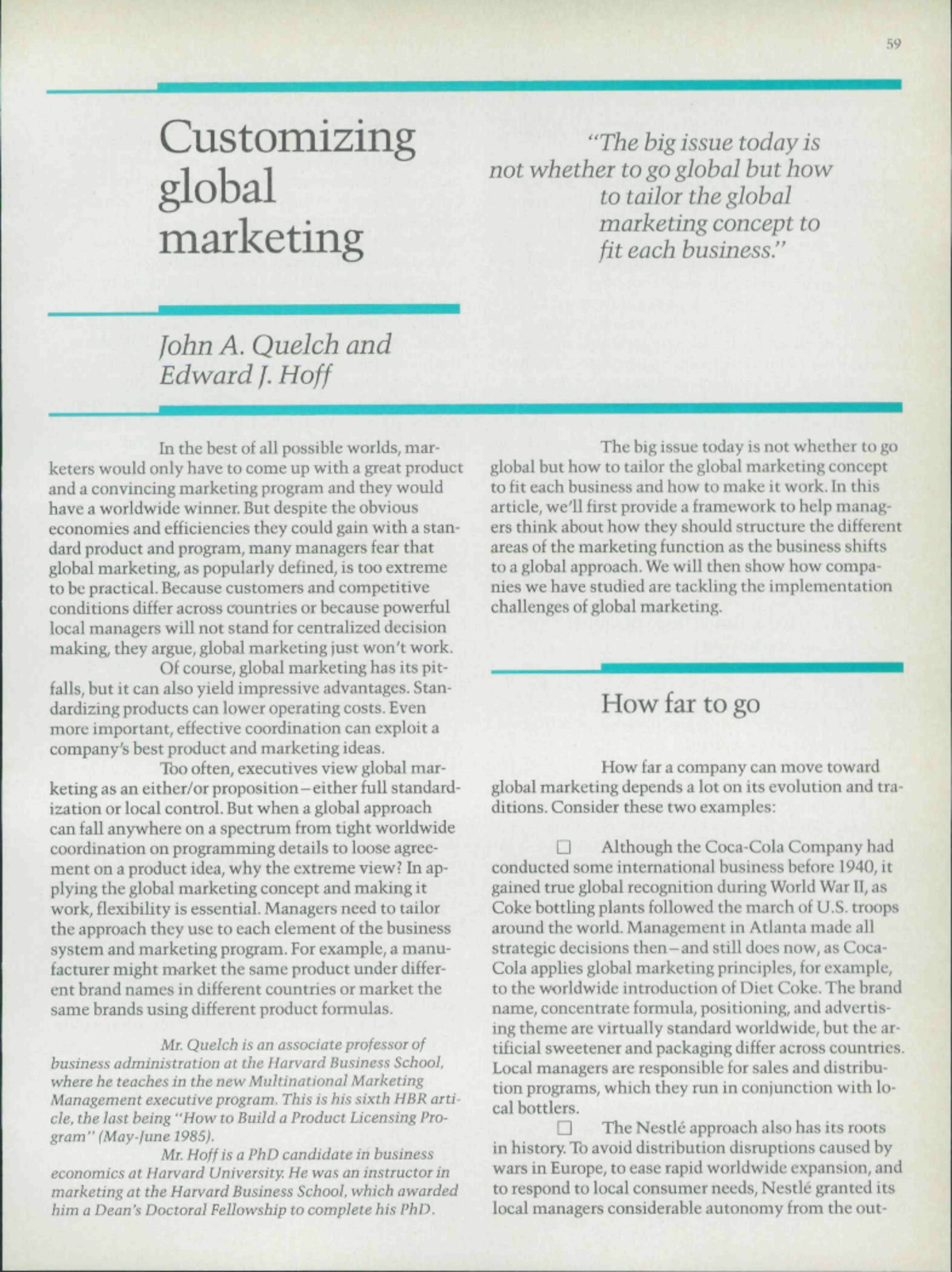 Global Marketing Strategies: Adaptation vs. Standardization Approaches ...