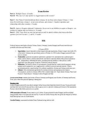 Canadian History - Grade: 10 - High School - Canada - Studocu