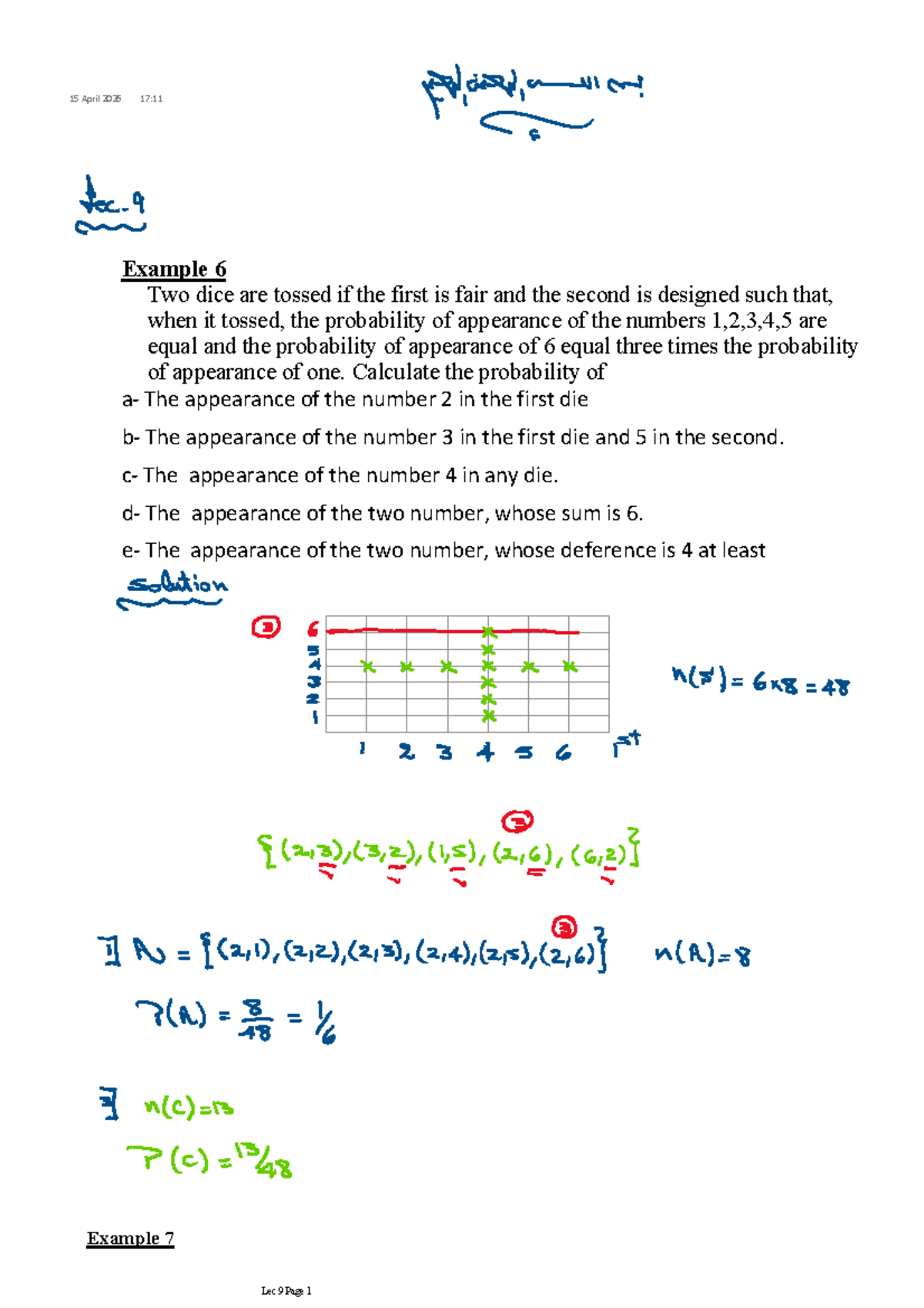 Lec 9 - Probability Problems and Examples for Revision - Studocu
