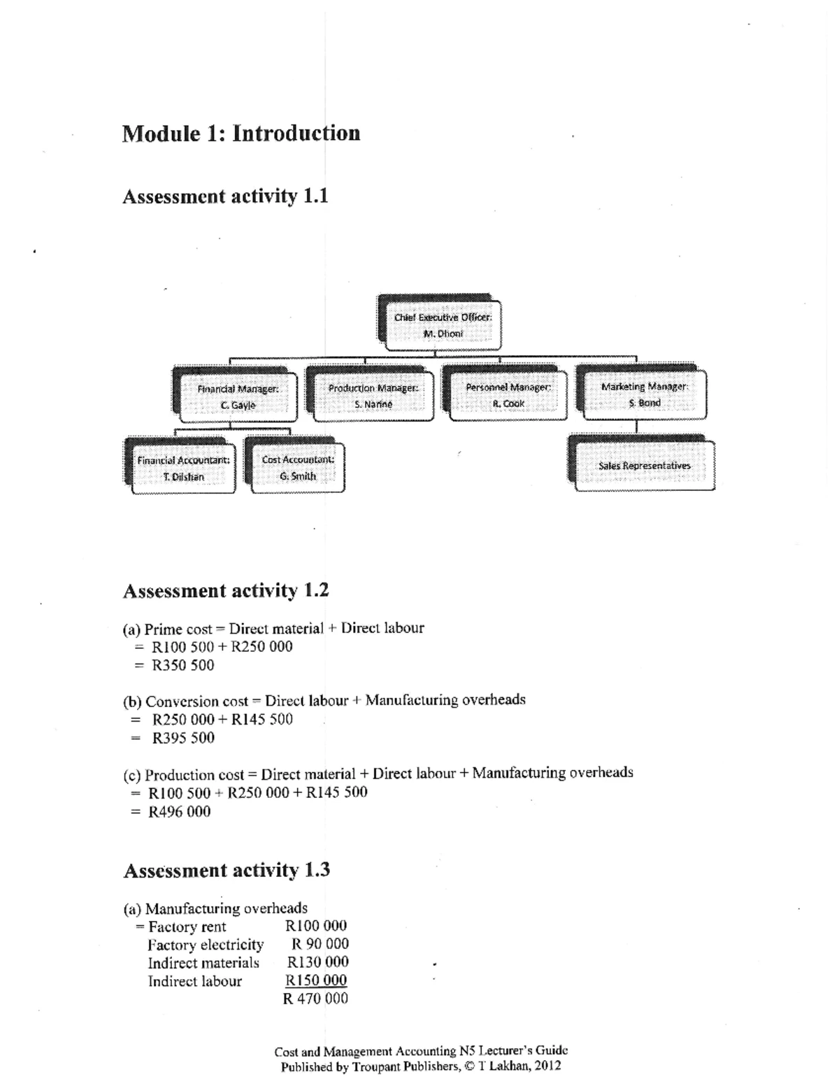Cost and Management Accounting N5 Study Guide S1 - STUDY GUIDE NATIONAL ...