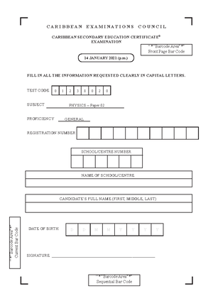 English A May 2020 P1 - CSEC past paper - Studocu