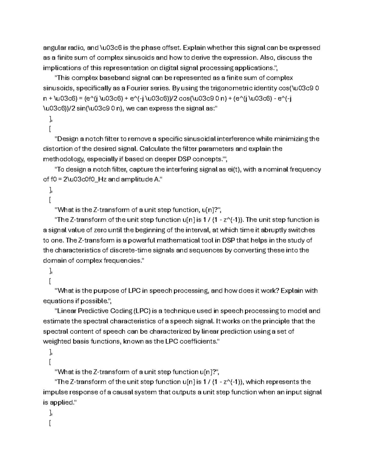 DSP 101: Perfect Reconstruction of Finitely Supported Signals - Studocu