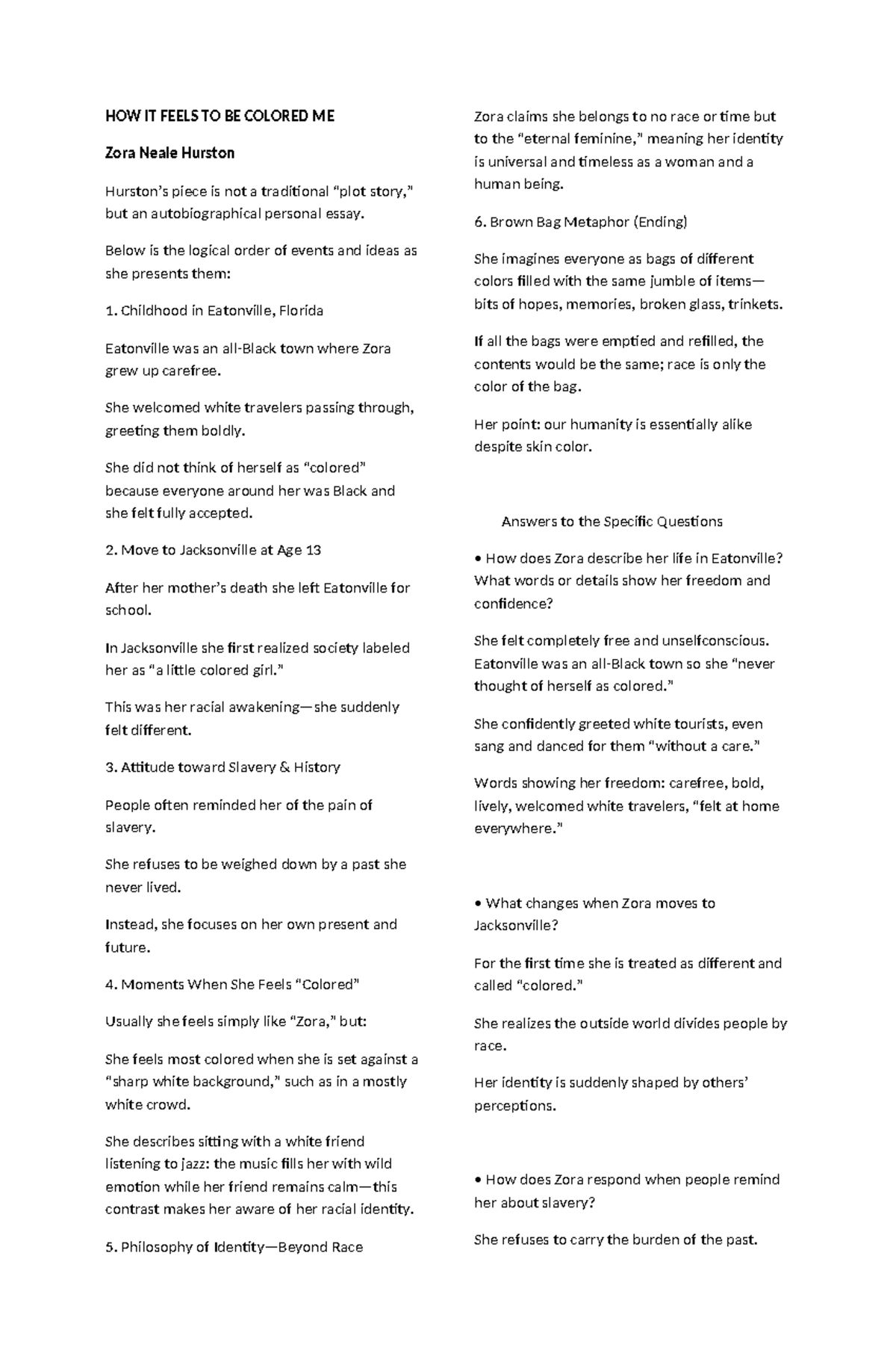 HOW IT FEELS TO BE COLORED ME: An Analysis of Zora Neale Hurston's ...