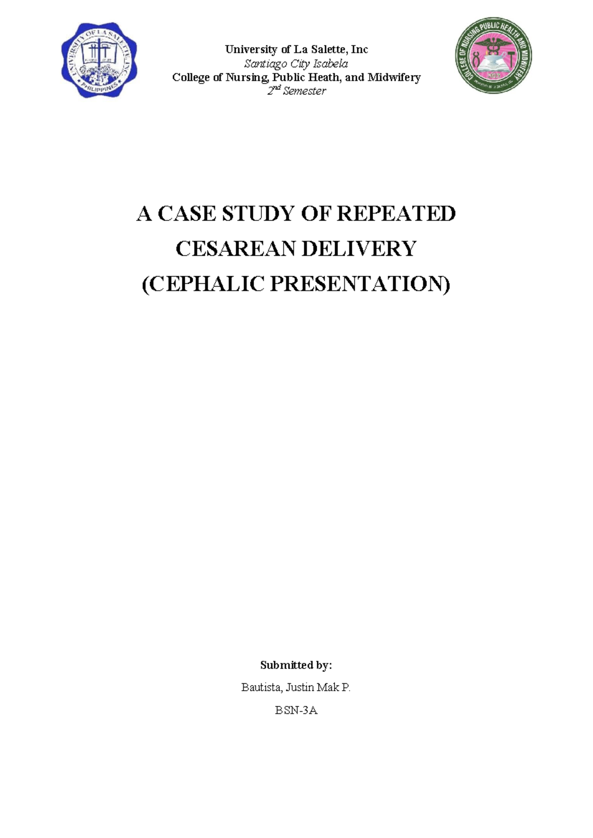 Individual case cs - iyot - Santiago City Isabela College of Nursing ...